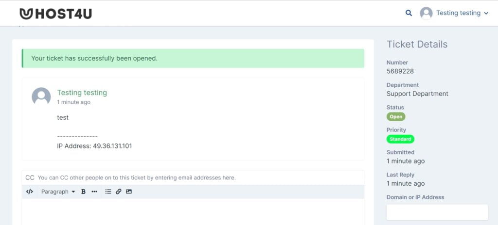 How to raise a support ticket - UKHost4U