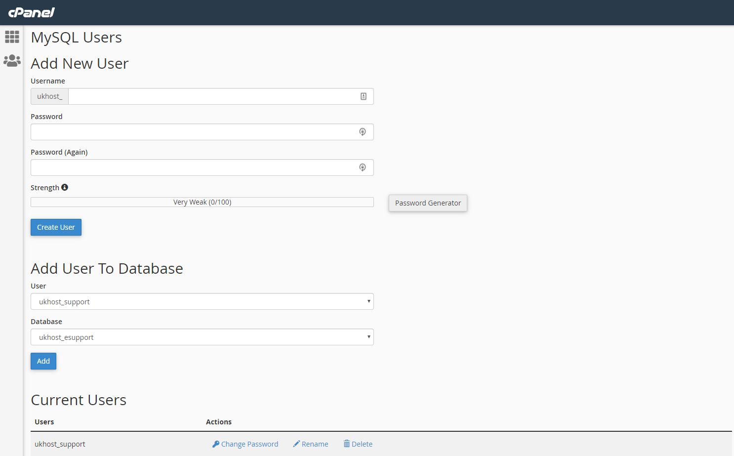 How to Manage Database Users in cPanel - UKHost4U