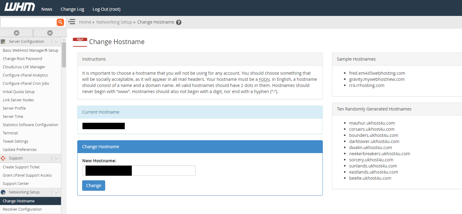 How To Change Your Server Hostname In WHM - UKHost4U