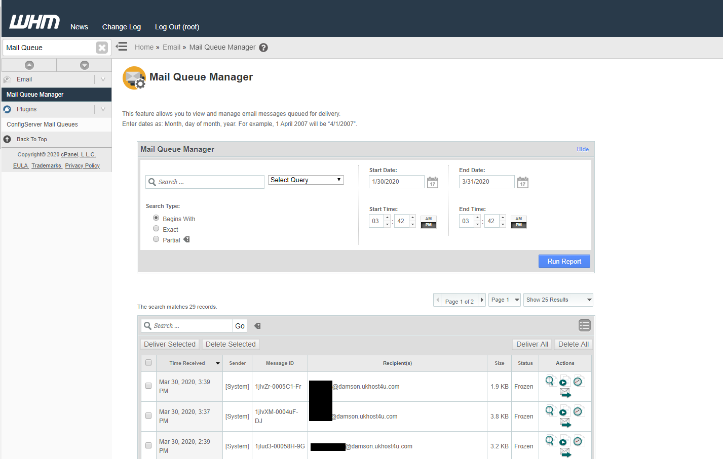 How To Manage The Mail Queue In WHM - UKHost4U