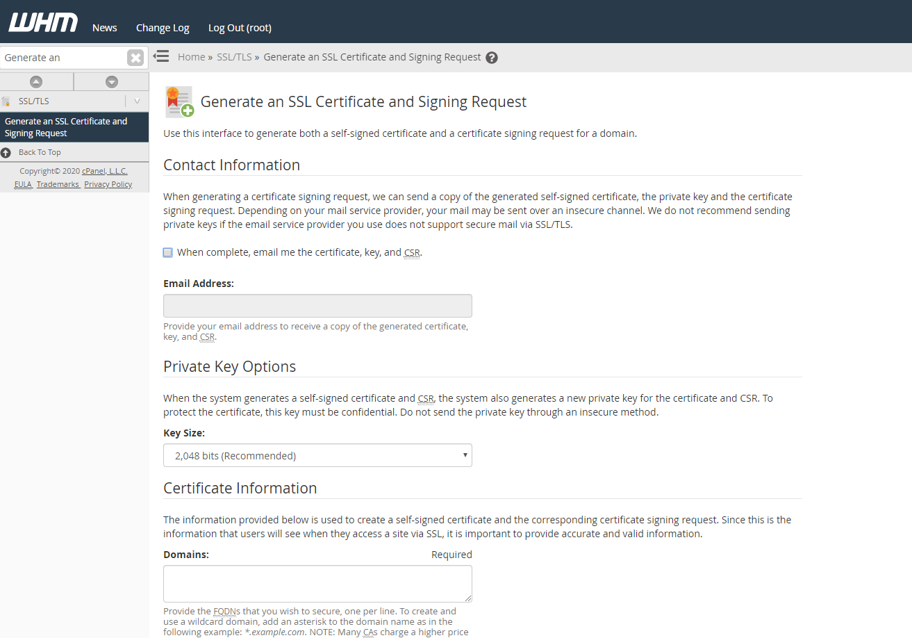 How to Generate a Certificate Signing Request (CSR) in WHM - UKHost4U