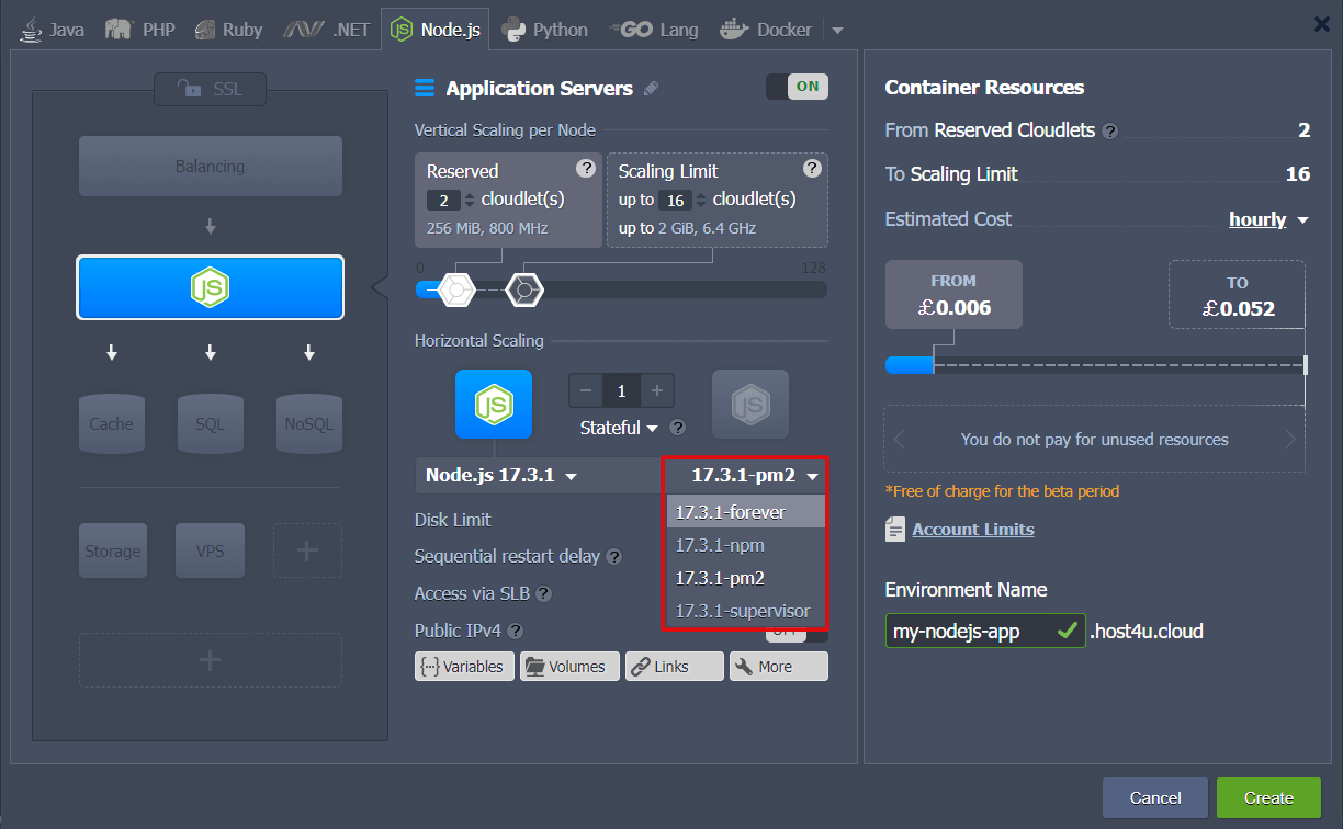 Versions Of Node.js - UKHost4U