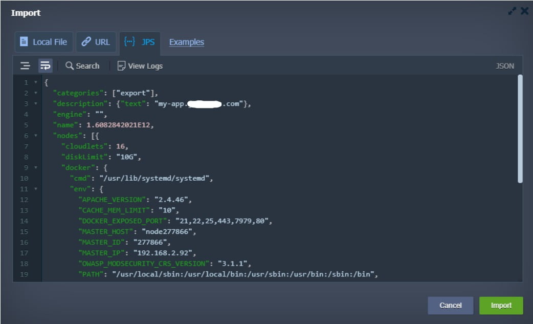 Import Environment - UKHost4U